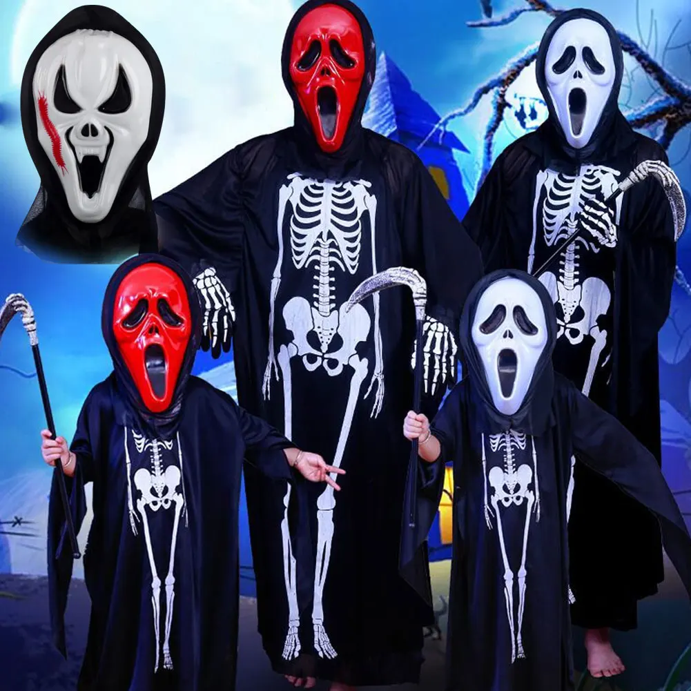 Disfraz-de-Grim-Reaper-para-Halloween-disfraz-con-guantes-m-scaras ...