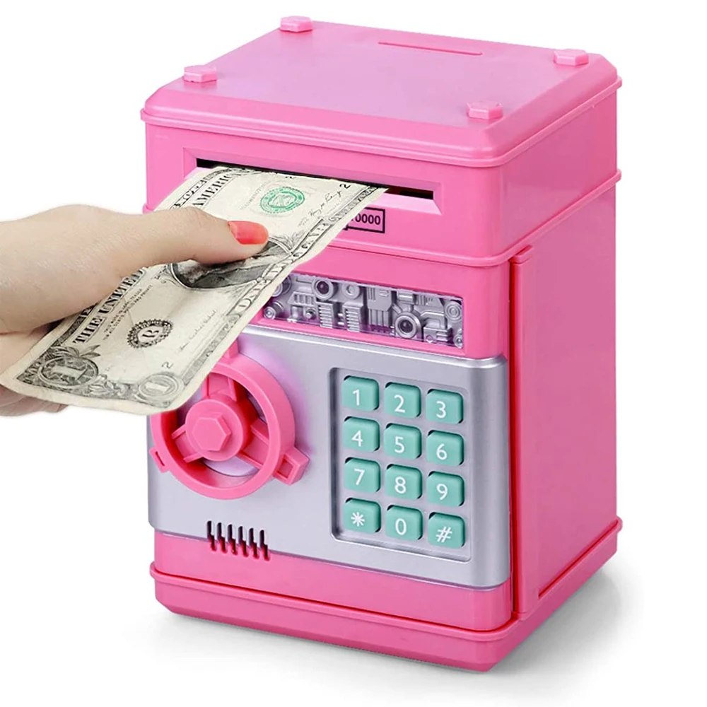 Electronic-Password-Money-Box-Code-Key-Lock-Piggy-Bank-Automatic-Coins ...