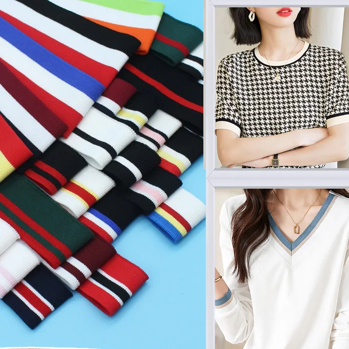 3-2-85CM-High-Stretch-Knitted-rib-Cotton-Fabric-T-shirt-Neckline ...