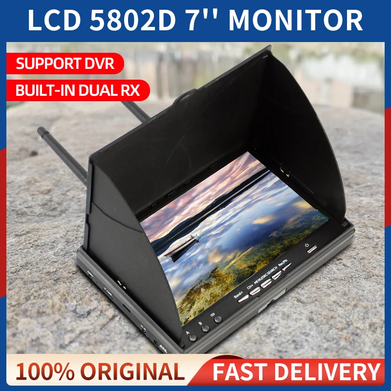 FPV-LCD5802D-5-8G-40CH-7-Inch-Monitor-LCD-Screen-5802D-800-480-With-DVR ...