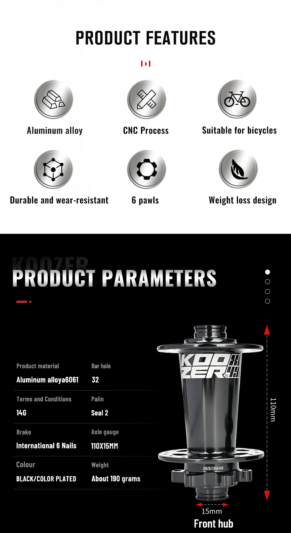 Koozer xm490 pro boost hub 15x110 12x148 mtb boost hub 28/32 buraco ...