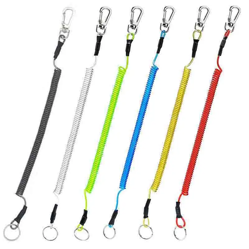 1.2m Max Stretch Plastic Spring Elastic Rope Anti-lost Phone Keychain ...