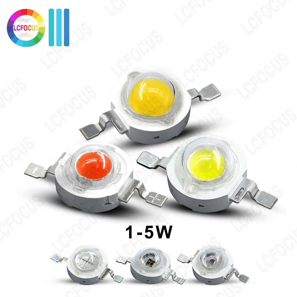 10pcs-1W-3W-5W-LED-Chip-Warm-Natural-Cold-White-UV-Orange-Red-Green ...