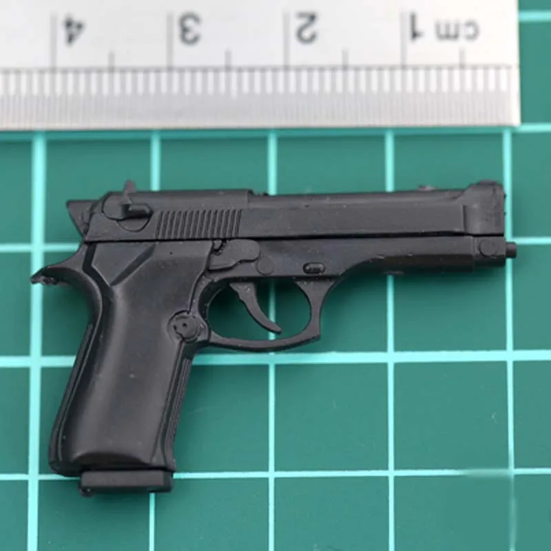 1/6 Scale 4D M9 Black Pistol Plastic Model Soldier Accessory Weapon ...