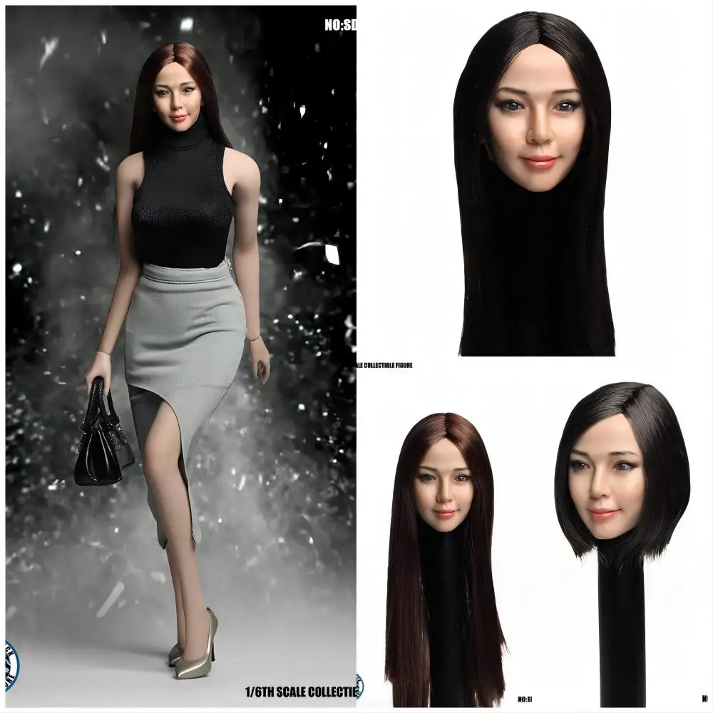 SUPER DUCK SDH010 1/6 Female Soldier Beauty Long Short Brown-haired ...