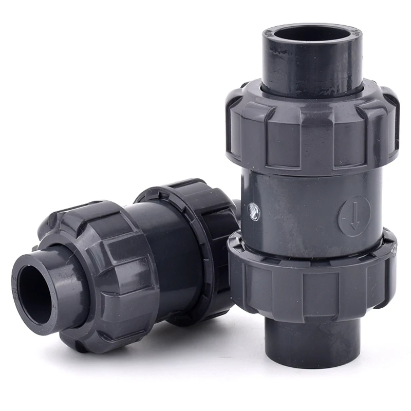 I.D 20~63mm UPVC Double Union Check Valve One Way Non Return Check ...