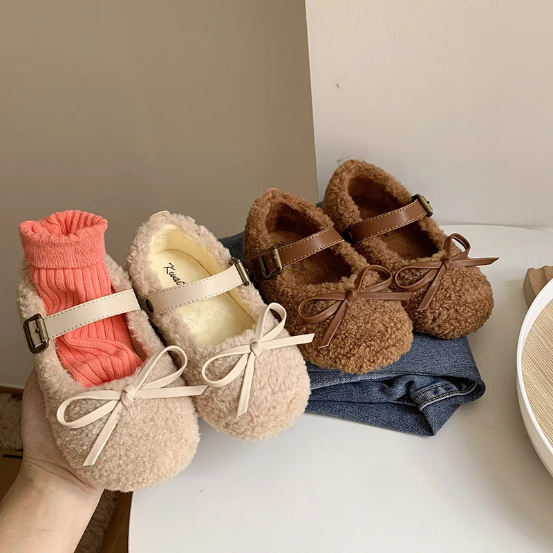 Girls-Plush-Shoes-Winter-Kids-Princess-Shoes-Children-Cotton-Shoes-Warm ...
