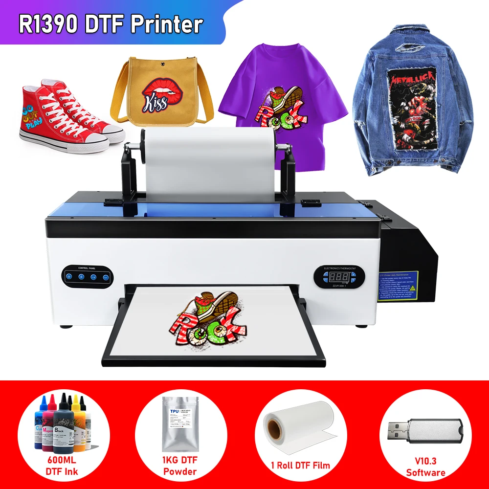 DTF Printer A3 R1390 DTF Transfer Film Roll Printer For t shirt Clothes DTF PET Film Print A3 T ...