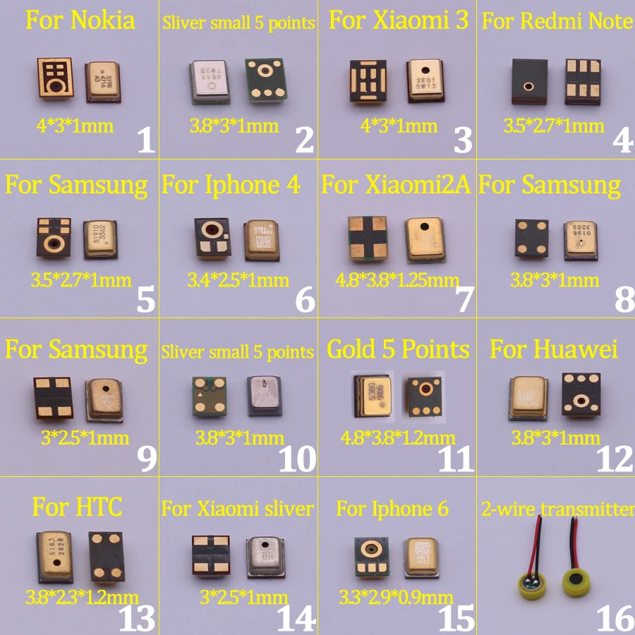 Microfones-de-alto-falante-Inner-MIC-Repair-Parts-iPhone-4-6-Samsung ...