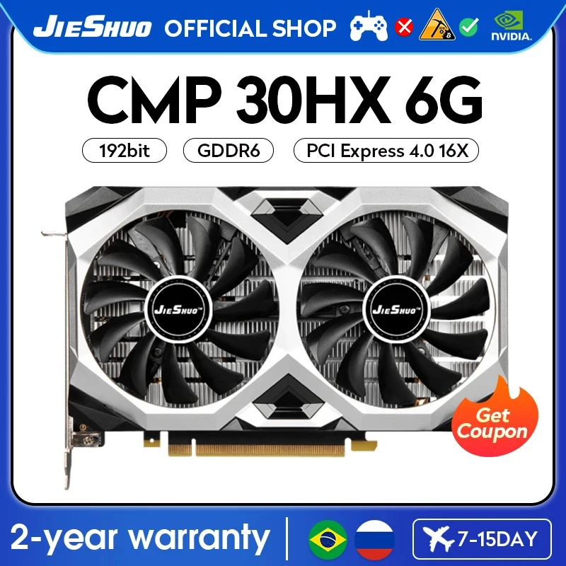 Placa-gr-fica-de-minera-o-JIESHUO-CMP-30HX-6GB-dedicado-GDDR6-192bit ...