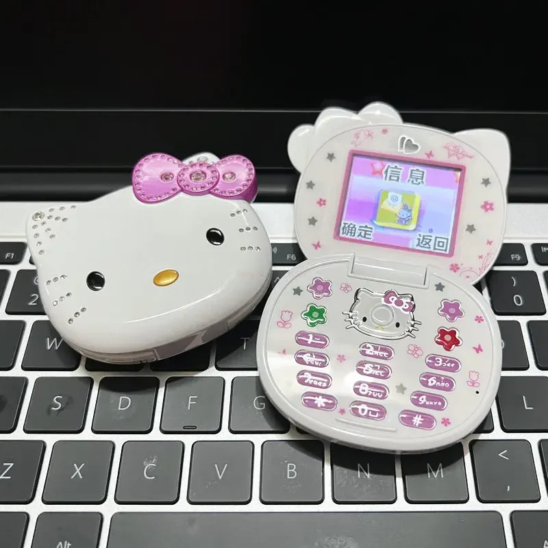 2023-New-Kawaii-Sanrioed-Hello-Kitty-Flip-Phone-Cartoon-Cute-Little ...