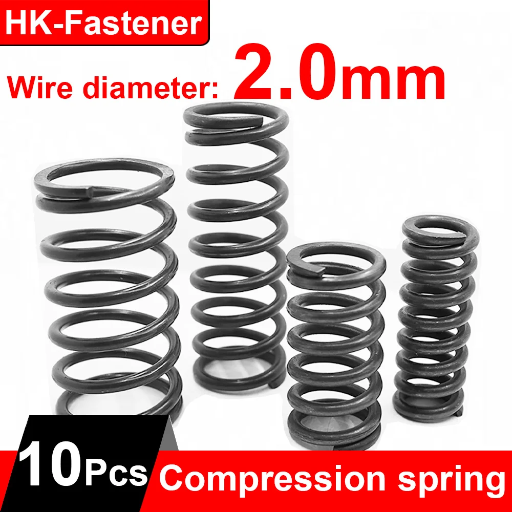 2-5Pcs WD 2.0mm OD 10/11/12/13/14/15/16-21mm Compression Springs ...