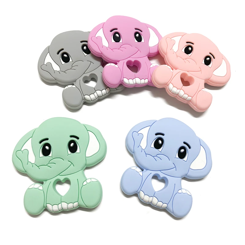 1pca Silicone Elephant Baby Teether Rodent Bead Teething Toys Chewable ...