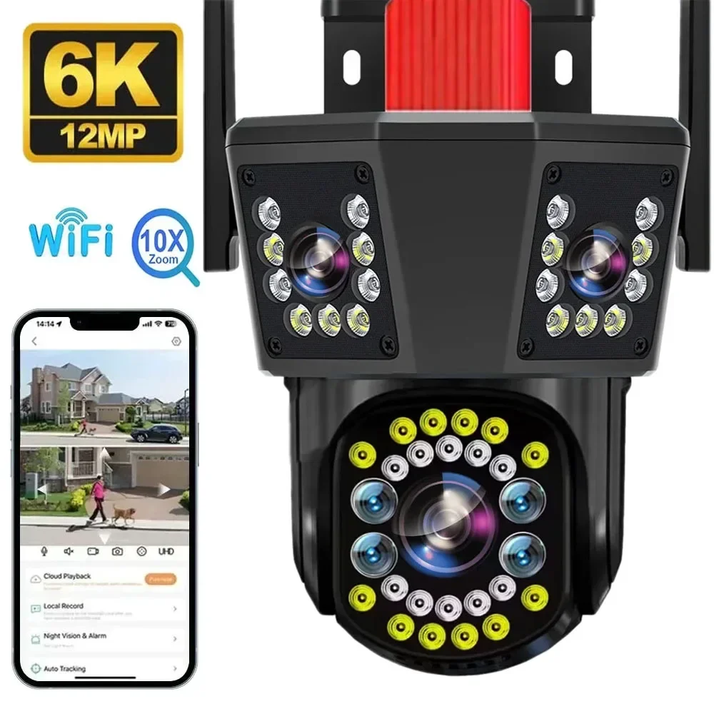 12MP-6K-WiFi-IP-Camera-Outdoor-8X-Zoom-Three-Lens-Three-Screen-PTZ ...