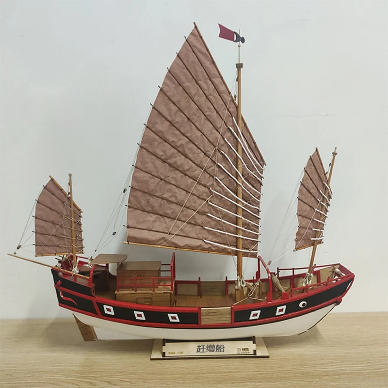 1-35-Ship-Model-Fuchuan-White-Bottom-Boat-DIY-Simulation-Chinese-Wooden ...