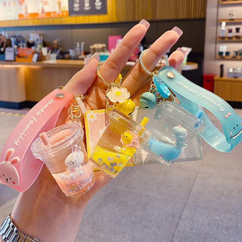 Cute Floating Liquid Keychain | Cartoon Floating Keychain | Animal ...