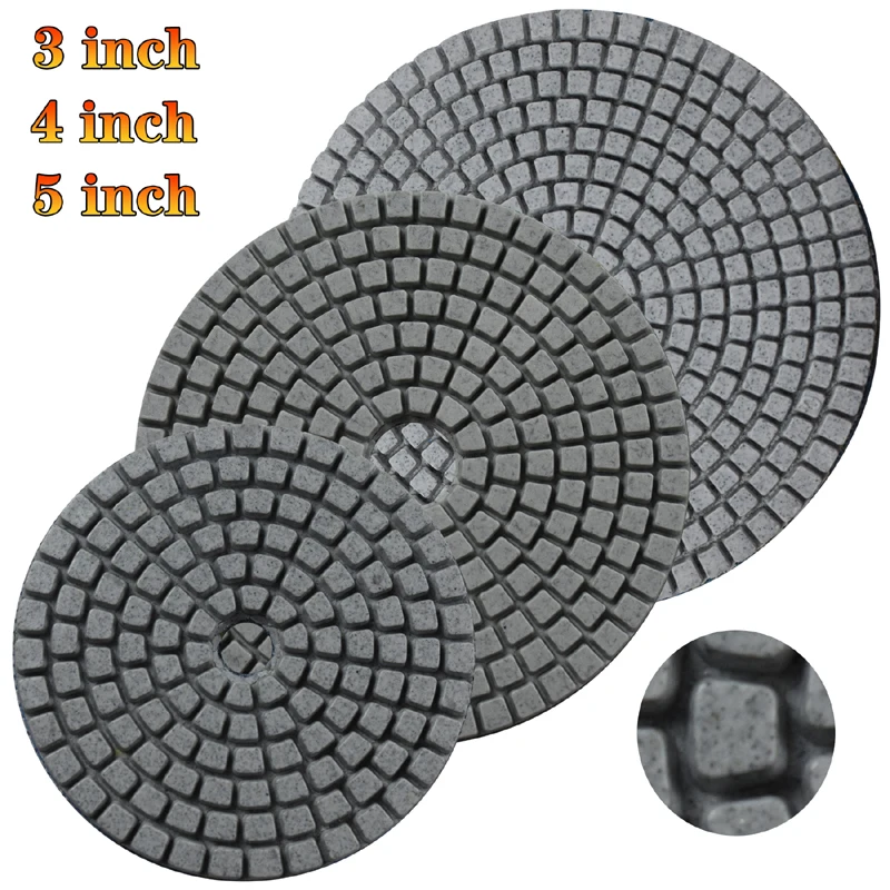 125mm 100mm 80mm Diamond Polishing Pad 3/4/5" Flexible Sanding Disc Wet ...