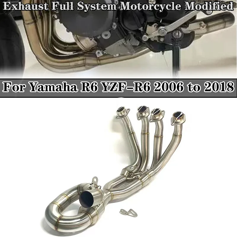 Motorcross-Exhaust-Full-System-Motorcycle-Modified-Front-Mid-Pipe ...