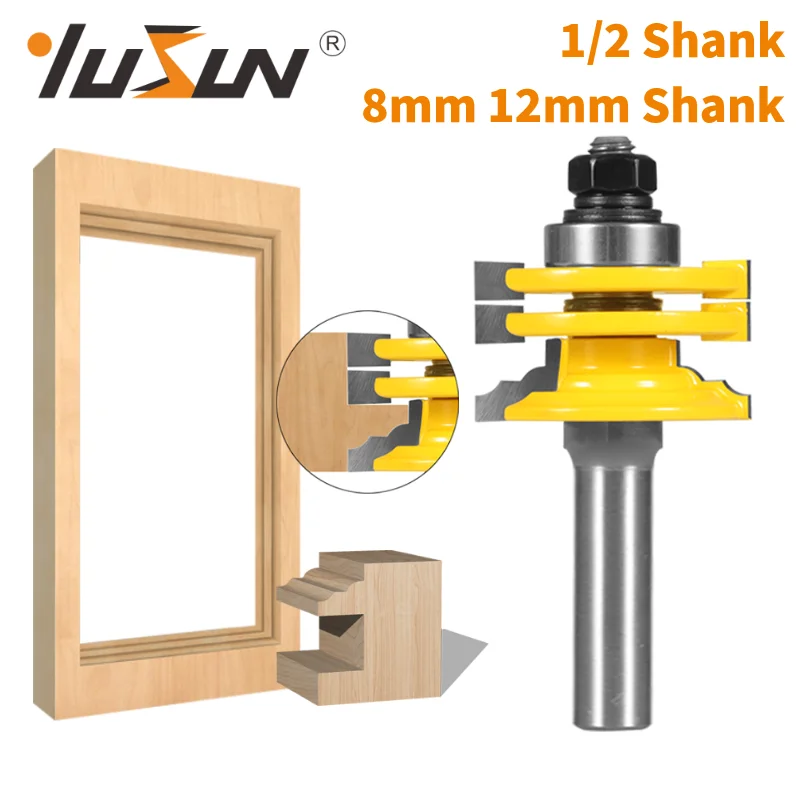 YUSUN 1PC Glass Door Rail & Stile Reversible Bit Router Bit Woodworking ...