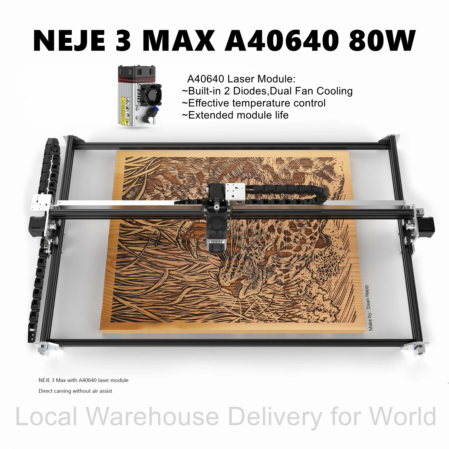 NEJE 3 Max 80W A40640/N40640 CNC Laser Cutter Engraver Printer ...