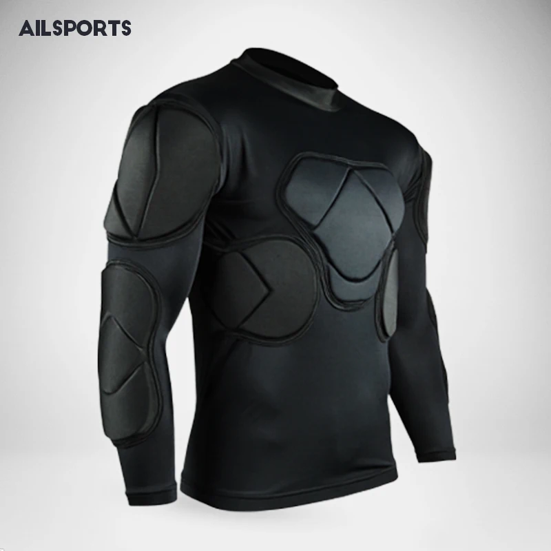 New sports safety protection thicken gear soccer goalkeeper jersey t ...