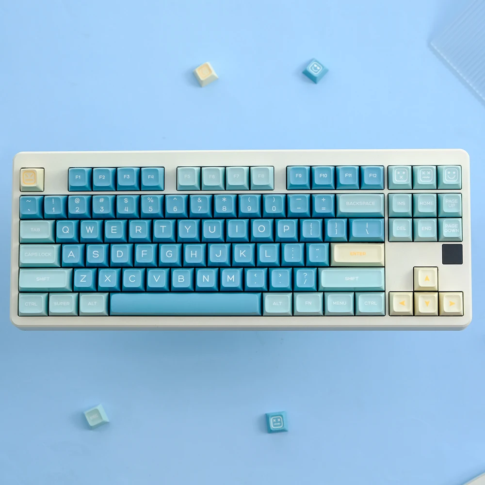162 Keys GMK Sea Salt Lemon Keycaps English QXA Profile PBT Double Shot ...