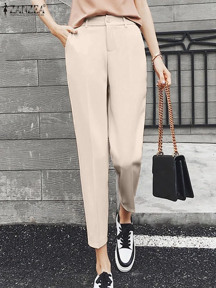 Oversized Women ZANZEA Office Lady Zip Up Trousers Fashion OL Pants ...