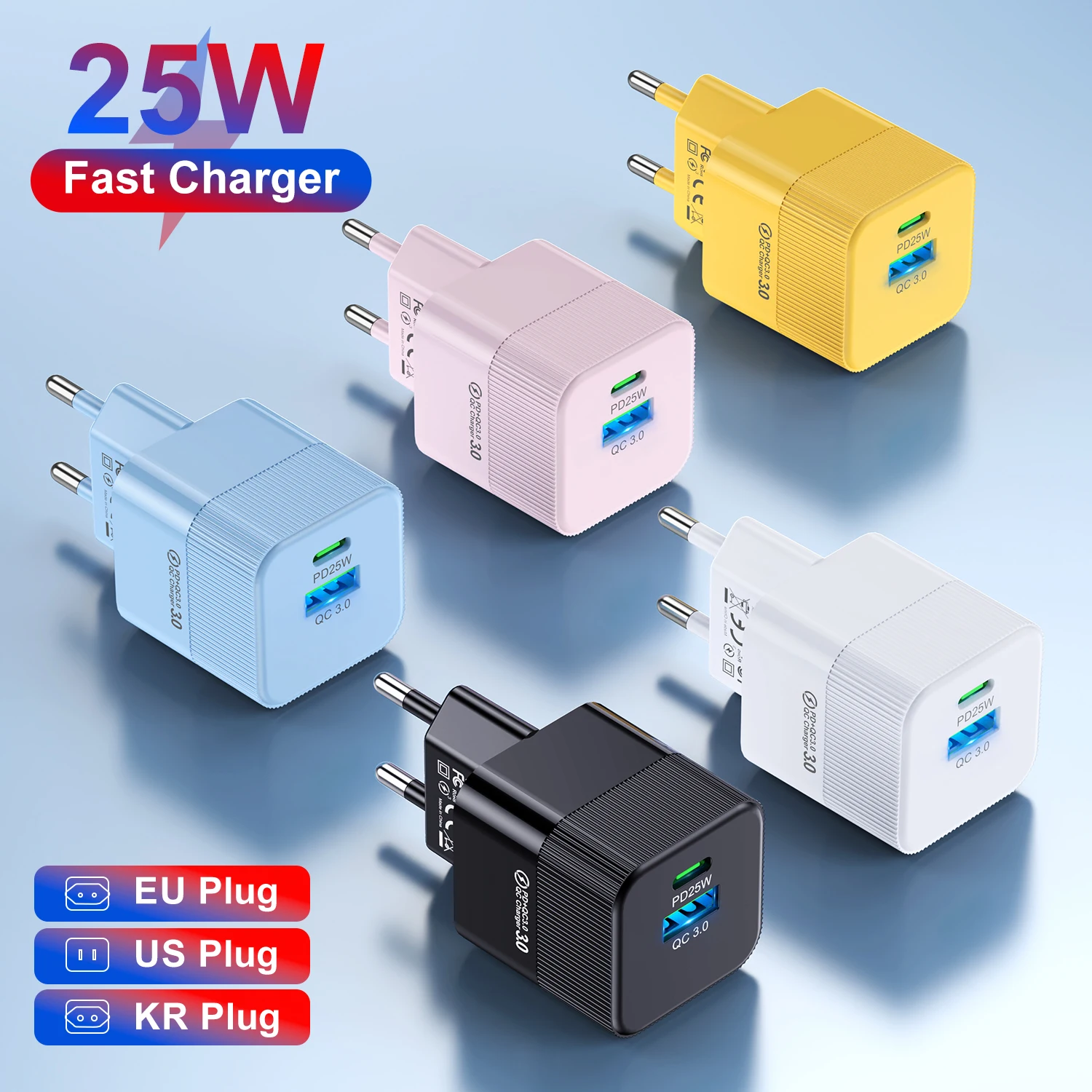 USLION-3A-Mini-USB-C-Charger-25W-Support-PD-Type-C-Fast-Charging-Tablet ...