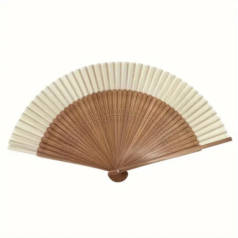 Retro Bamboo Folding Fan, Portable Summer Handheld Fan, Heart-shaped ...