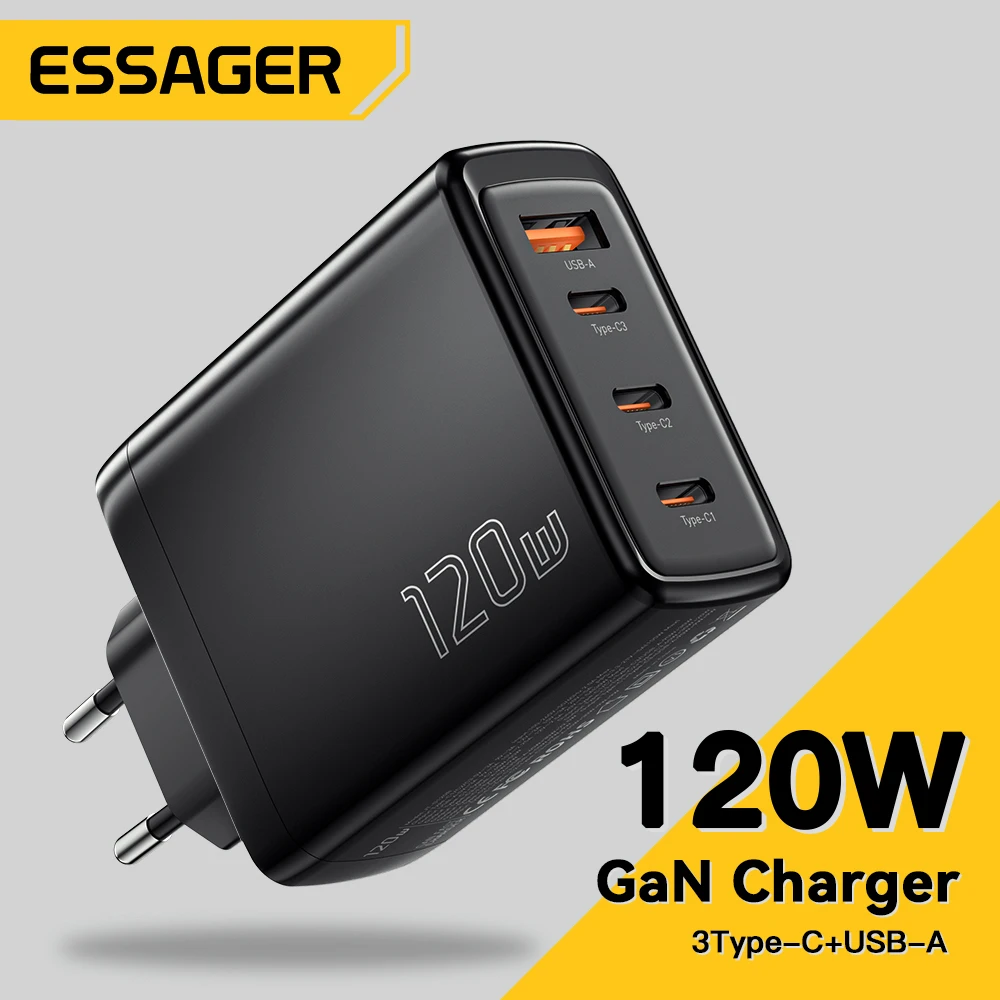 Essager-120W-GaN-Charger-Quick-Charging-QC4-0-PD3-0-USB-Type-C-Mobile ...