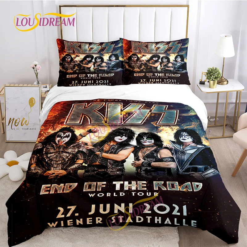 Rock-music-Kiss-Band-Duvet-Set-King-Queen-Full-Size-DIY-bedding-set ...