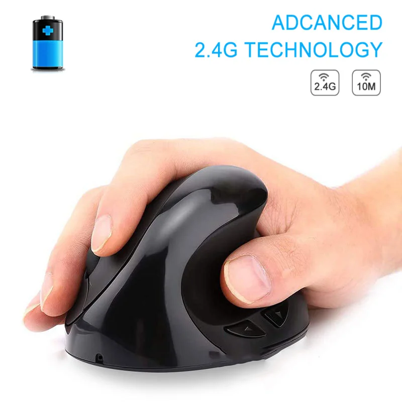 Ergonomic Vertical Wireless Mouse Rechargeable Right Hand Left Hand ...