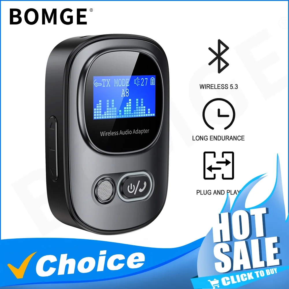 AUX-Bluetooth-5-3-Adapter-for-Car-Wireless-AudioTransmitter-Receiver ...