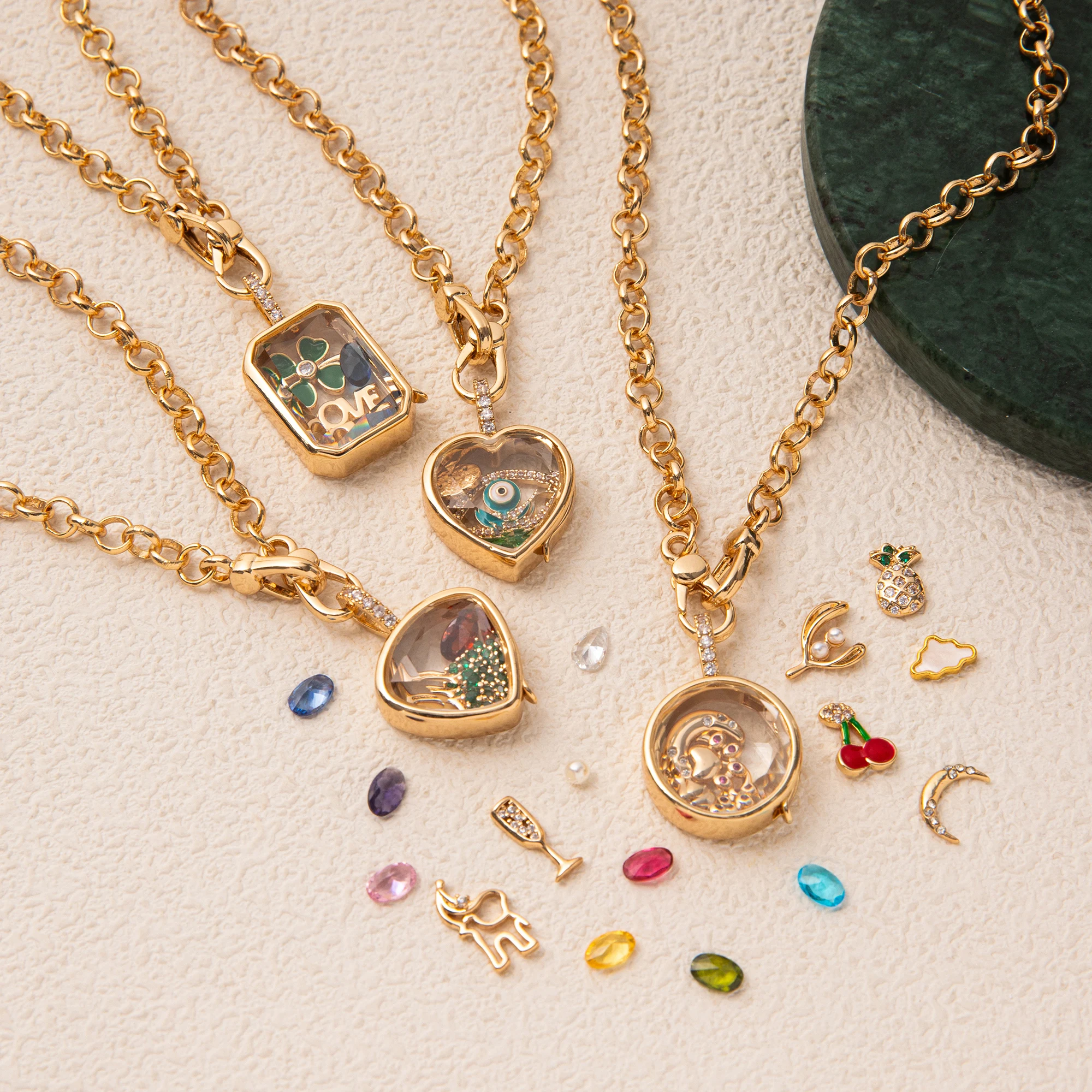 Retro personality picture box pendant with openable DIY pendant, hollow ...