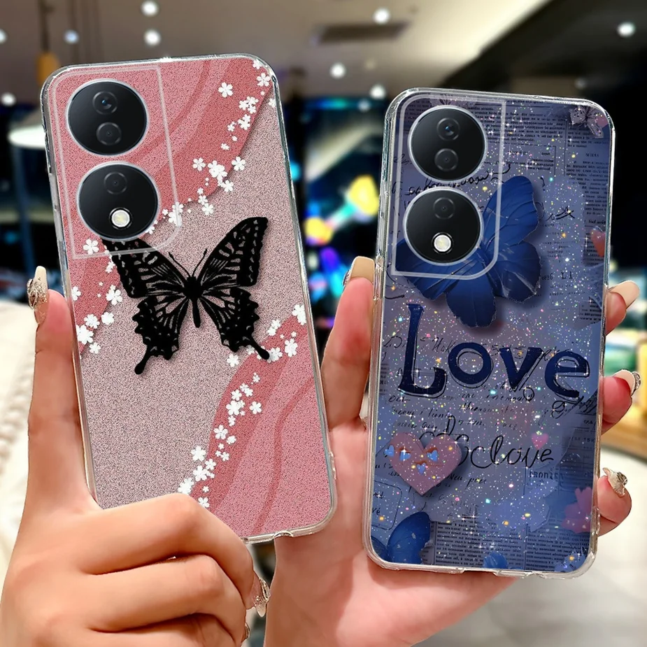 Luxury Cute Cat Painted Soft Slim Phone Case Cover for Honor X7a (899)