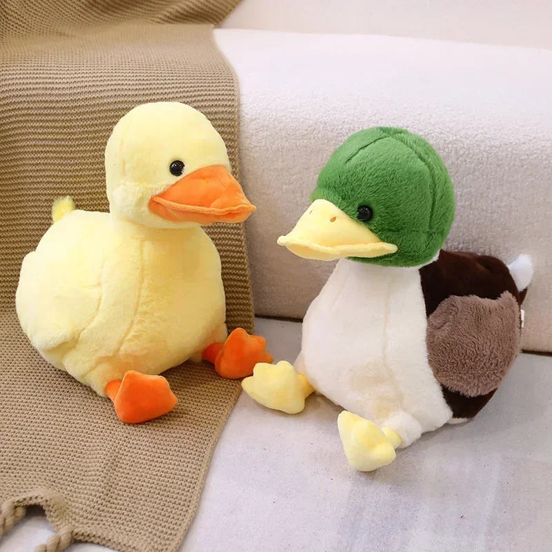 Simulation Small Yellow Duck Kawaii Wild Green Duck Plush Toys Cartoon ...