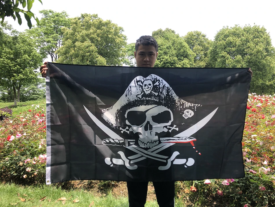 BANDERA-DE-SKY-90X150cm-Jolly-Roger-calavera-Cruz-huesos-pirata-Dead ...