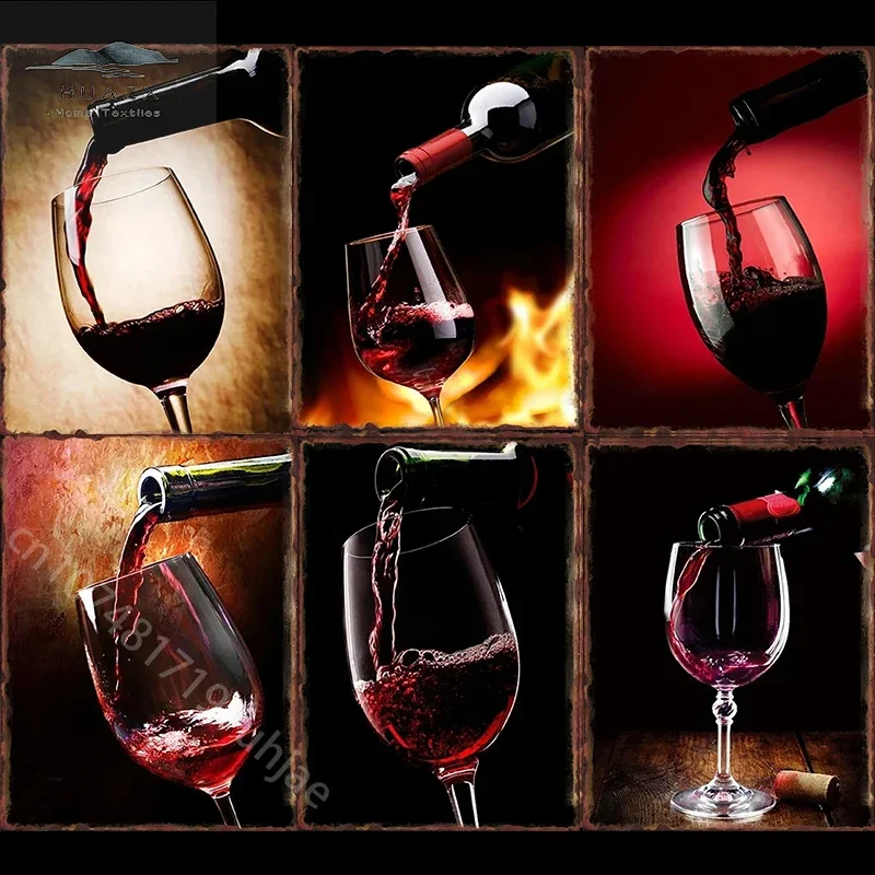 Glass-Red-Wine-Metal-Tin-Sign-Wines-Poster-for-Shop-Club-Wall ...