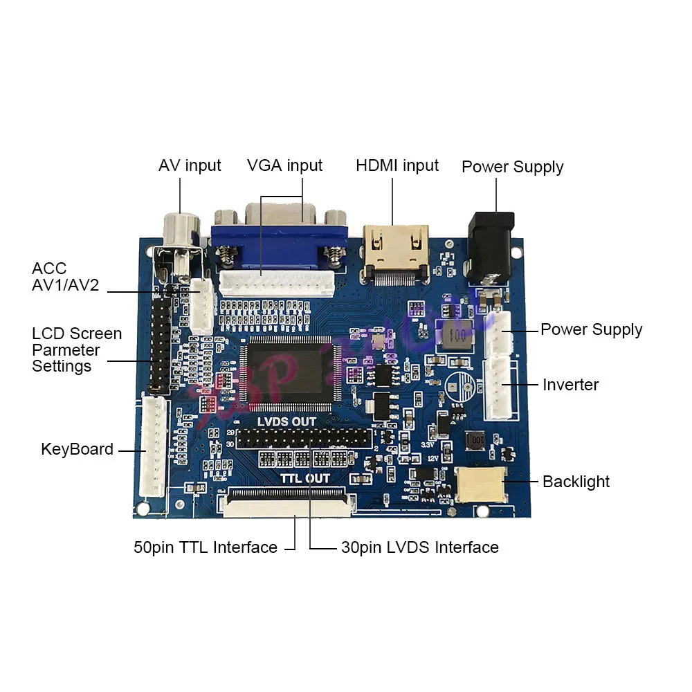 Universal-HDMI-VGA-2AV-50PIN-TTL-LVDS-Controller-Board-Module-Monitor ...