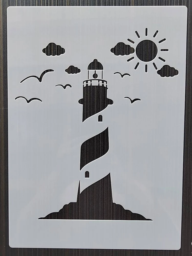 21-29-Cm-Lighthouse-Template-DIY-Layering-Stencils-Wall-Painting ...