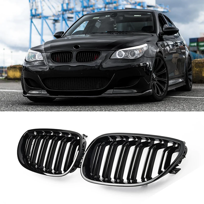 1-Pair-Gloss-Black-Style-Car-Styling-Front-Kidney-Grilles-Racing-Grille ...