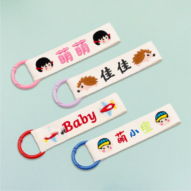 Custom-kids-name-keychains-embroidery-key-ring-Personalize-Name-tag ...