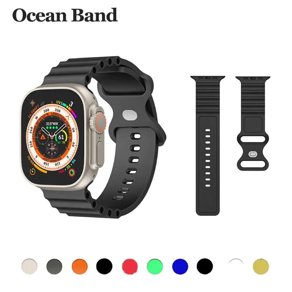 Silicone-Ocean-Strap-for-Apple-Watch-Ultra-Band-49mm-Bracelets-for ...