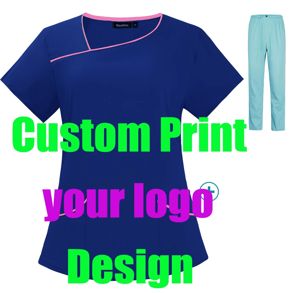 Custom-Printed-Logo-Clinical-Scrubs-Medical-Uniform-Personal ...