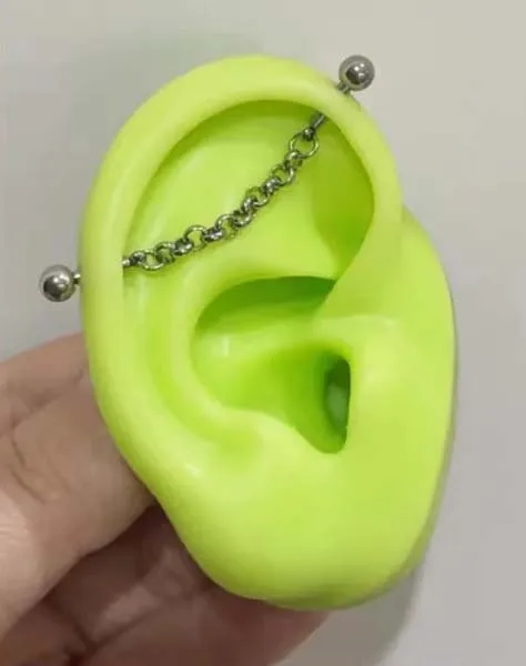 1PC Zirconia Snake Floating Industrial Piercing Barbell Surgical Steel ...