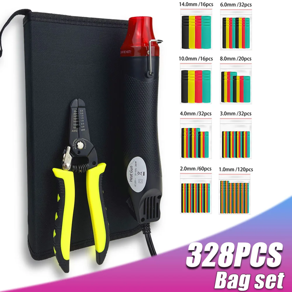 328PCS-Heat-Shrink-Tube-Wire-Shrinking-Wrap-Tubing-Wire-Cable ...