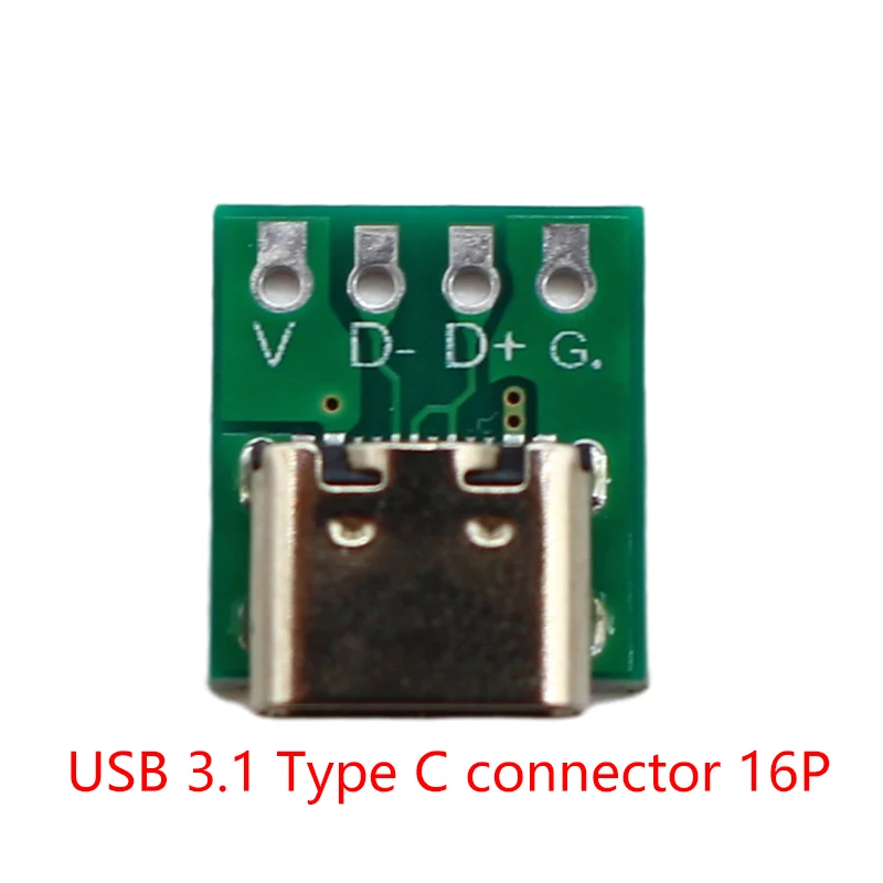 10/5/1Pcs USB 3.1 Type C Connector 16 Pin Test PCB Board Adapter 16P ...