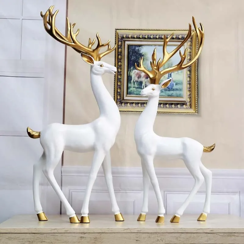 Luxury-creative-home-white-deer-decoration-desktop-minimalist-three ...