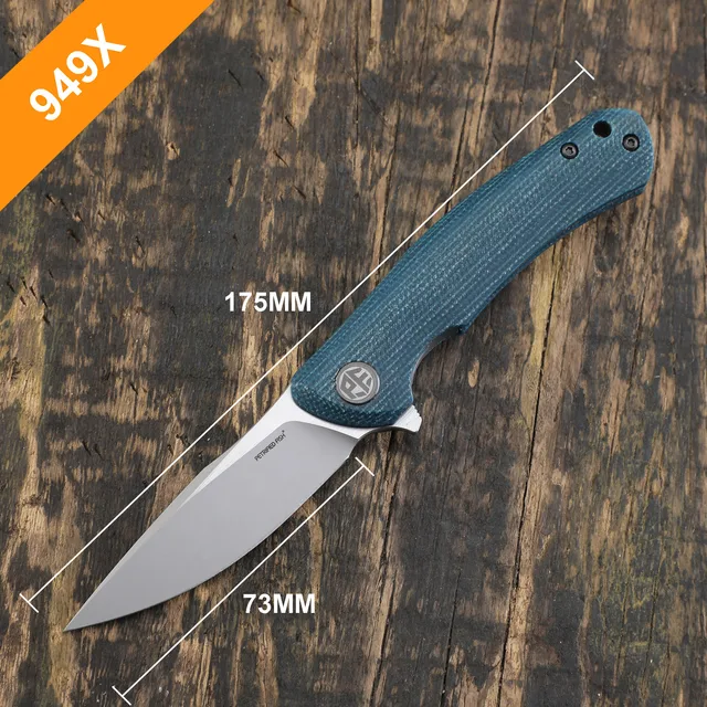 Petrified Fish 949 Folding Knife K110 Steel Carbon Fiber Handle Ceramic ...