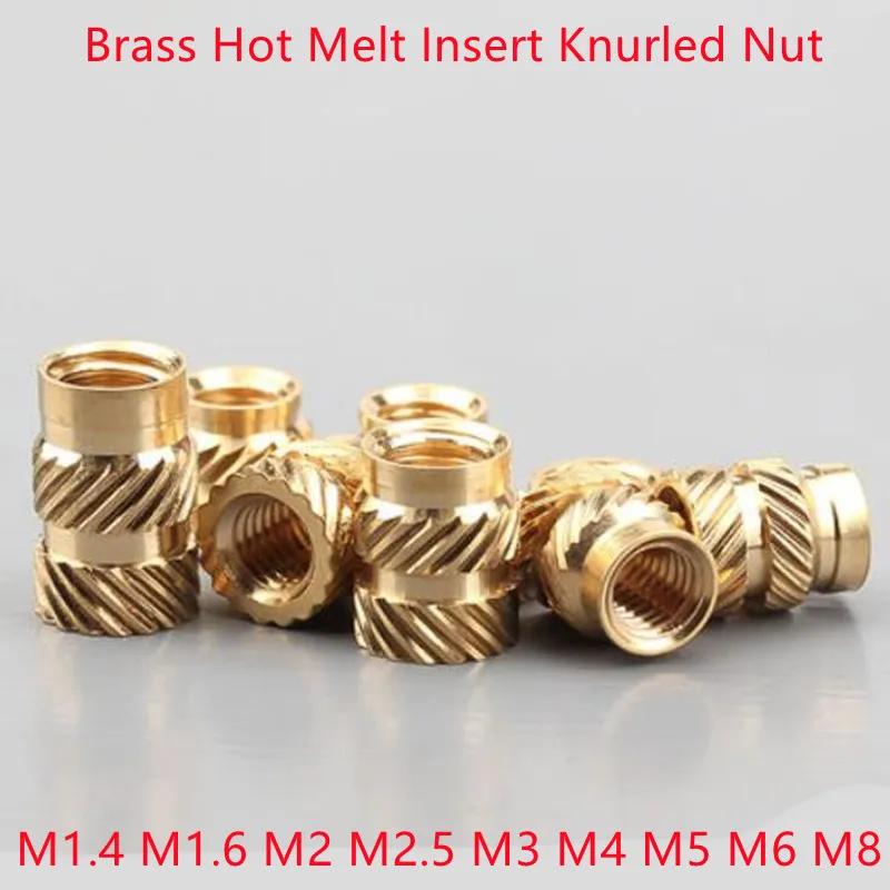 10 100pcs M1.6 M2 M2.5 M3 M4 M5 M6 M8 Brass Hot Melt Insert Knurled Nut ...